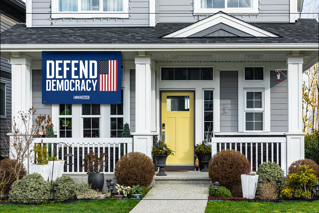 Defend American Democracy Banner Flag – Lincoln Square Media